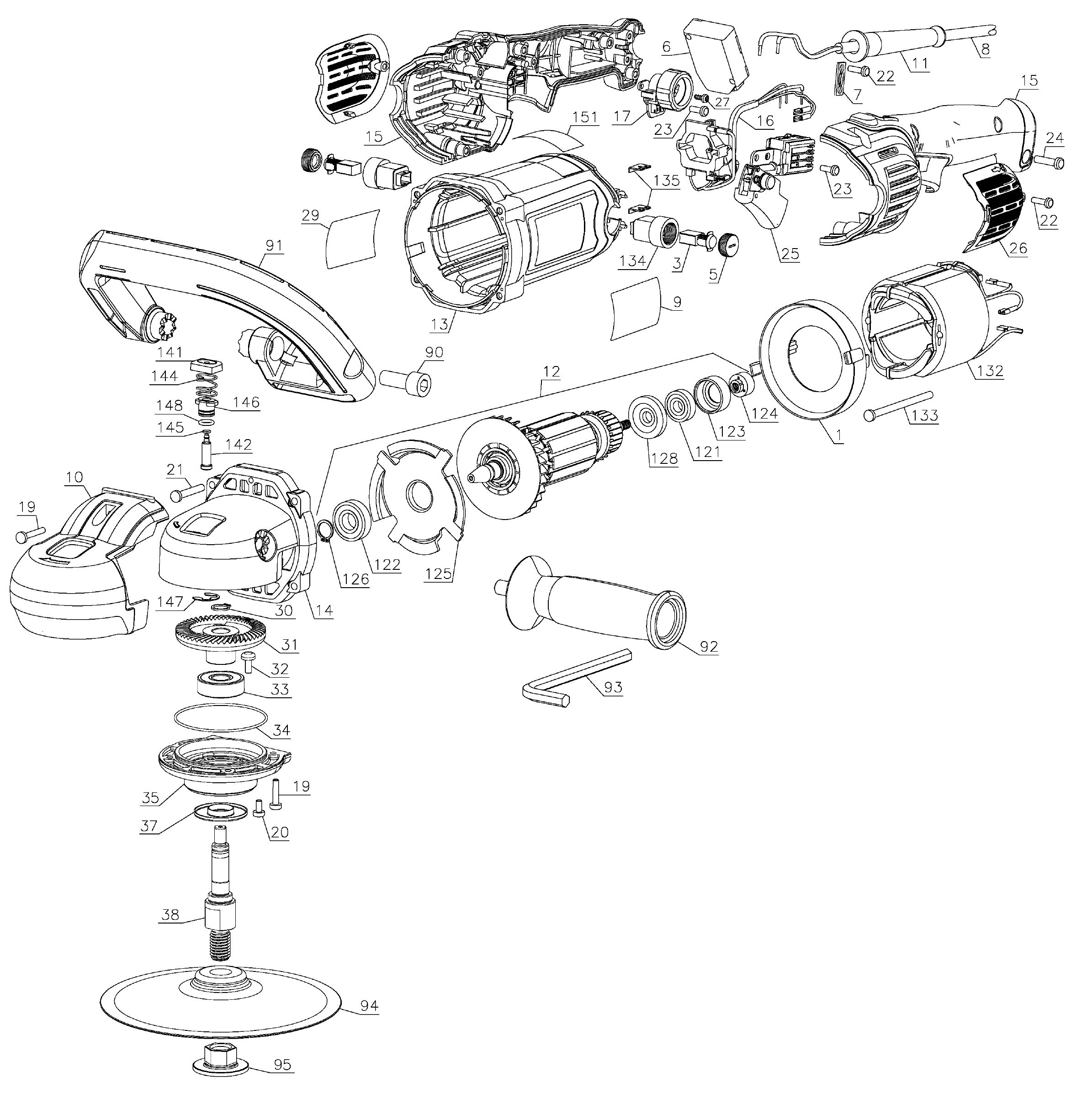 Lixadeira Politriz 7" 9" DWP849X-BR Tipo 1 - Dewalt - Felap Máquinas e ...