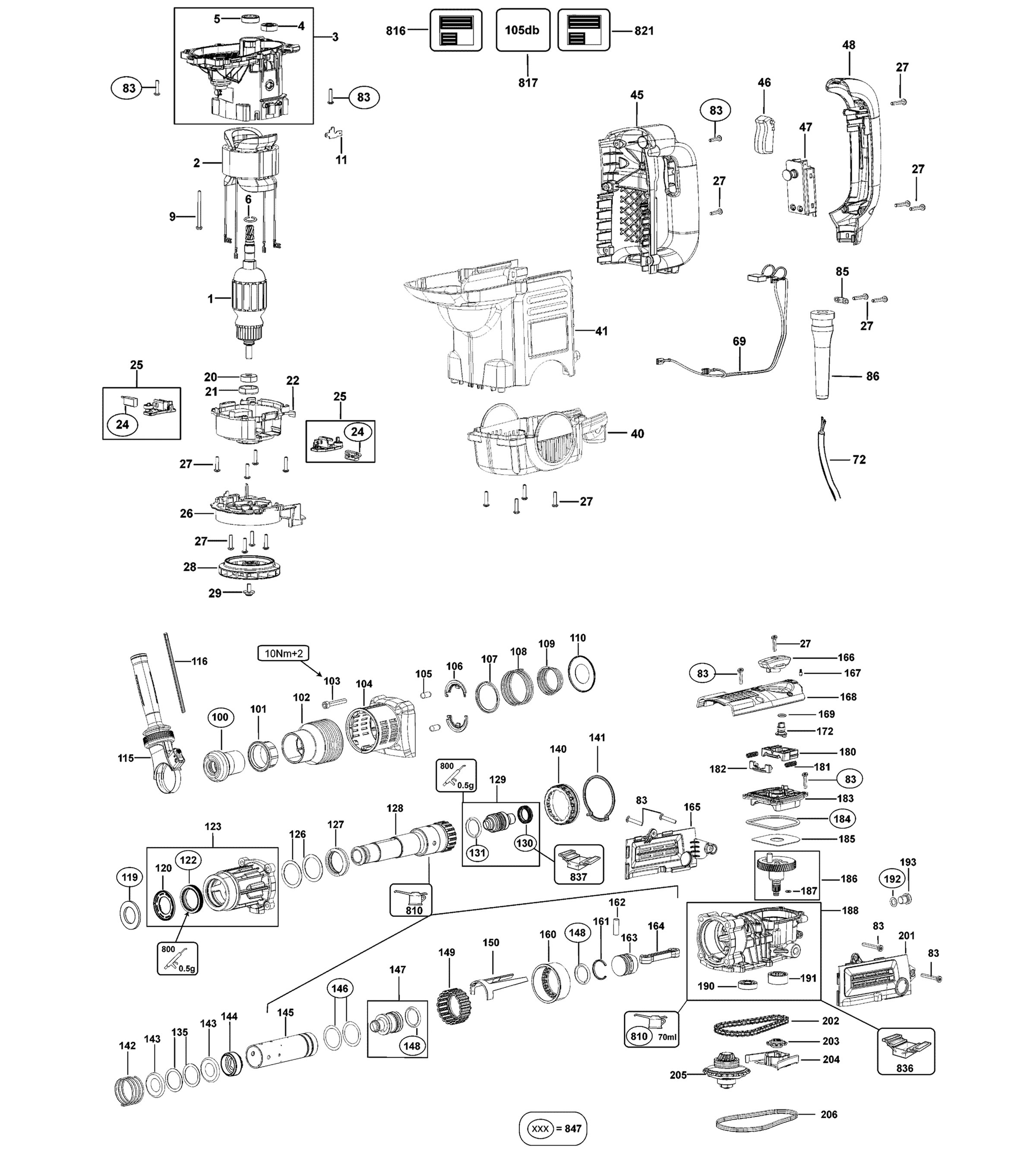 Martelo Perfurador/ Rompedor Eletropneumático D25501-B2 Tipo 1 - Dewalt ...
